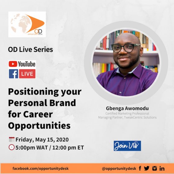 OD Live with Gbenga Awomodu: Positioning Your Personal Brand for Career ...