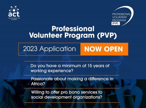 ACT Foundation Professional Volunteer Programme 2023 – Opportunity Desk