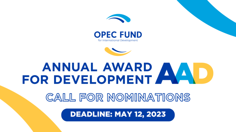 OPEC Fund Annual Award for Development 2023 ($100,000 prize ...
