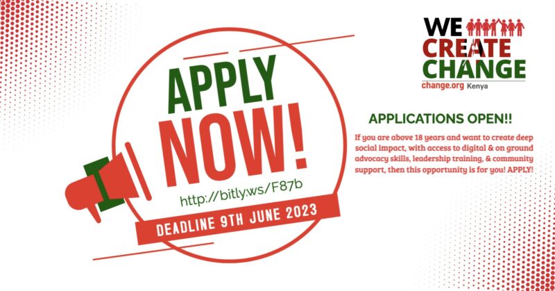 We Create Change – Kenya Fellowship 2023 – Opportunity Desk