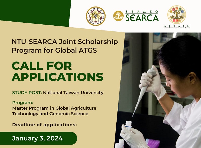 NTU-SEARCA Joint Scholarship Program for Global ATGS 2024-2025 (Fully-funded) – Opportunity Desk