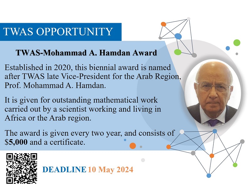 TWAS-Mohammad A. Hamdan Award 2024 (up to $5,000) – Opportunity Desk