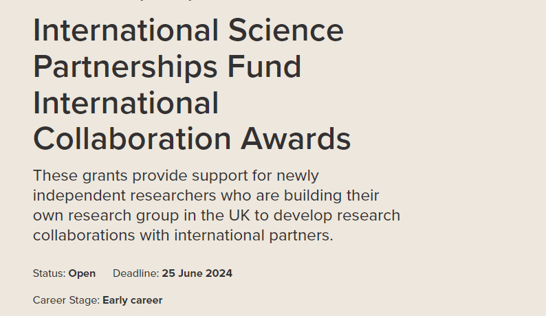 Royal Society International Science Partnership Fund International ...