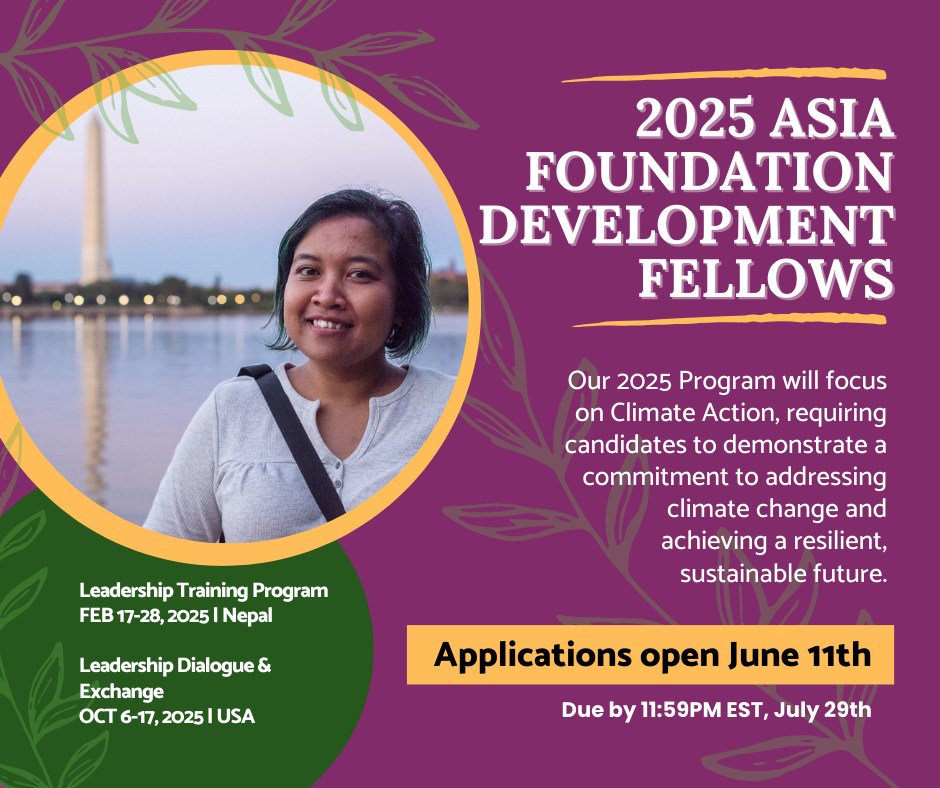 Asia Foundation Development Fellows Program 2025 (up to $5,000 ...