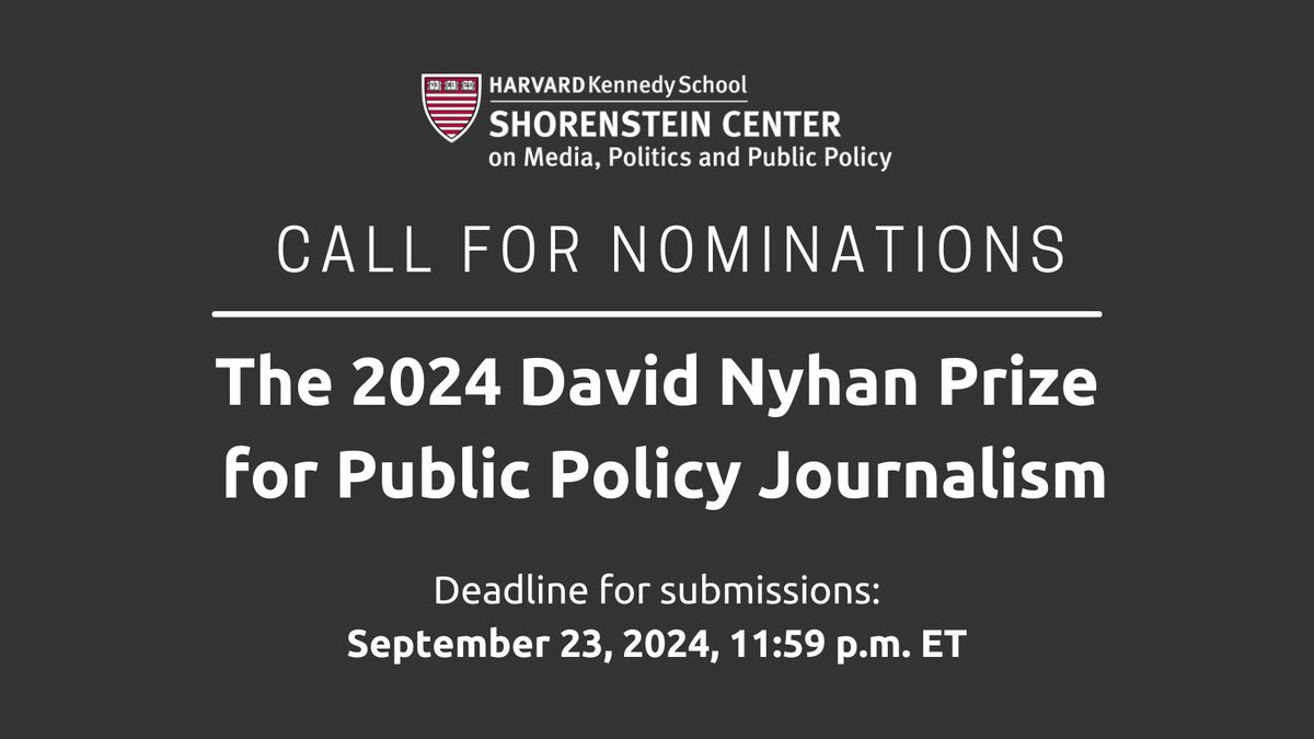David Nyhan Prize for Public Policy Journalism 2024 (up to $4,000 ...