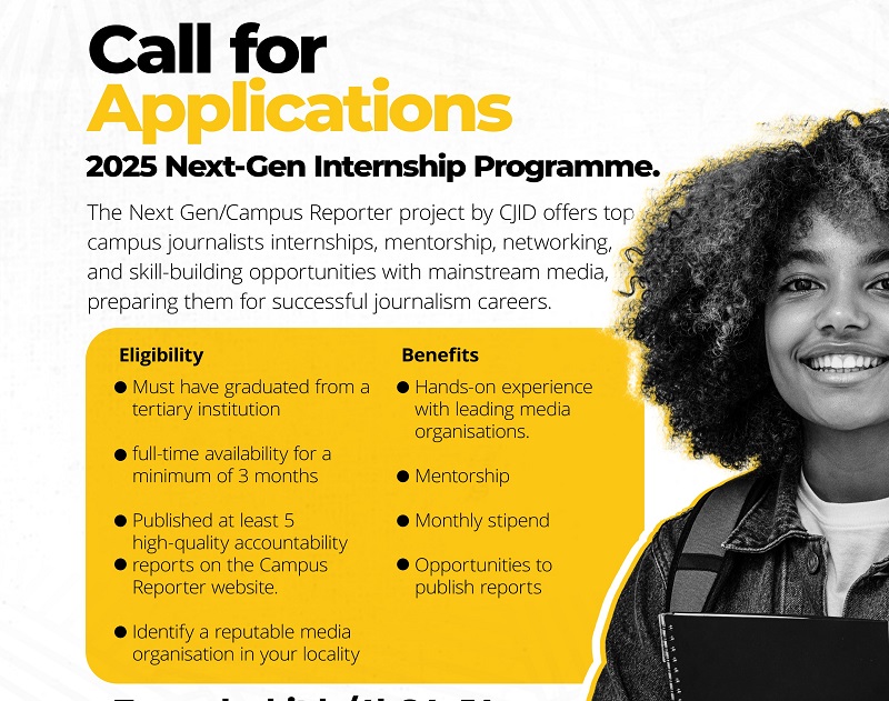 Centre for Journalism Innovation and Development (CJID) Next Gen Internship Programme 2025 ...