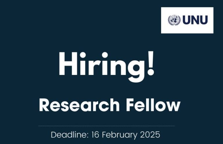 UNU Research Fellow – Generative AI and Education Research 2025 ...