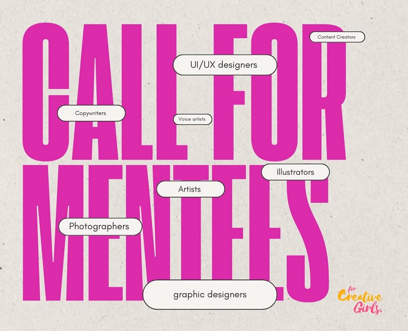 For Creative Girls Mentorship 2025 for Emerging Female Creatives ...