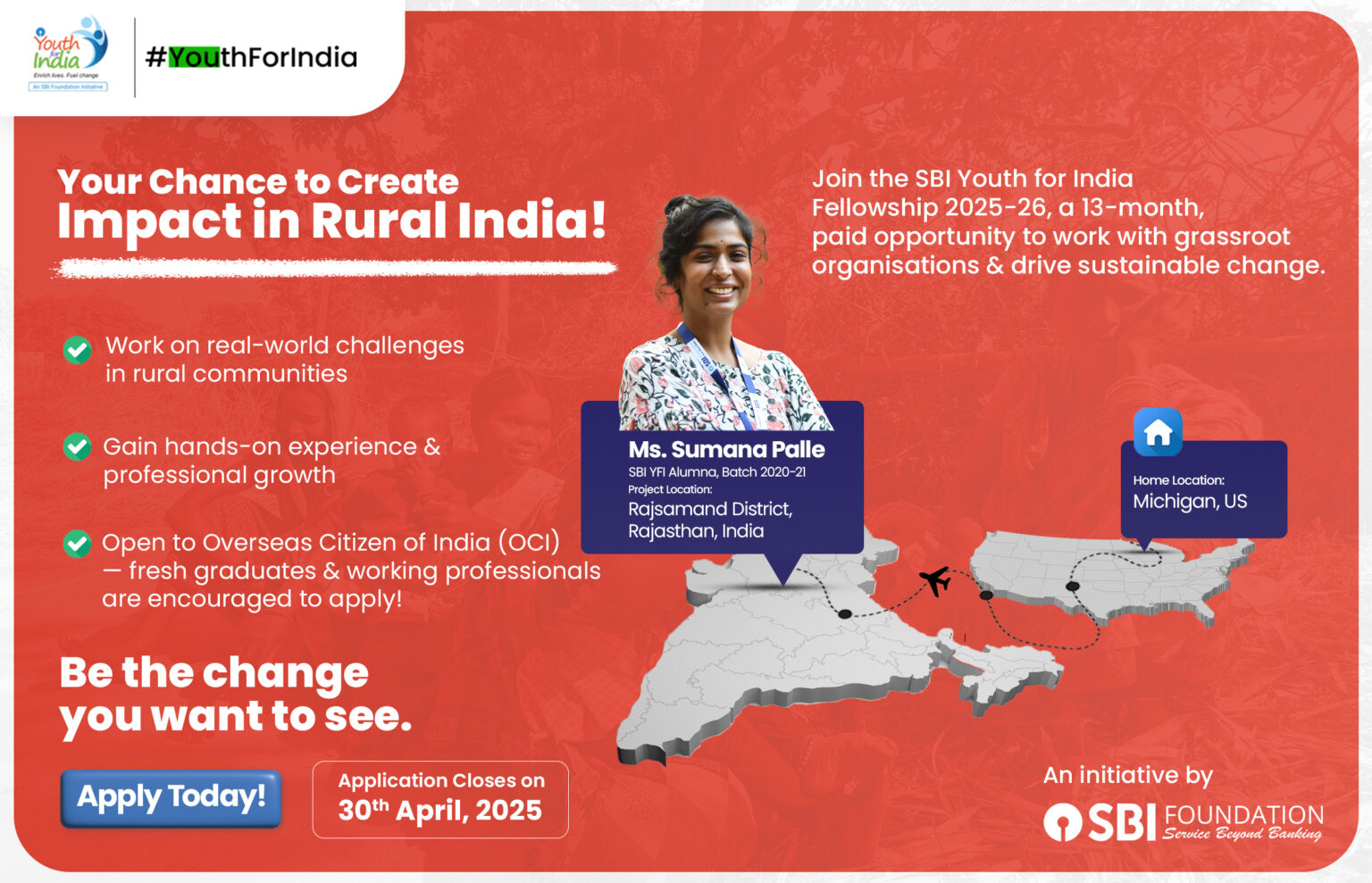 SBI Youth for India Fellowship 2025 for India, Nepal and Bhutan ...