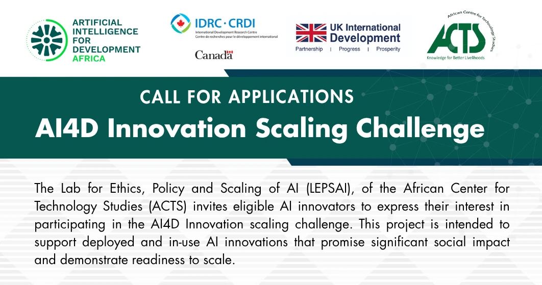 Call for Applications: AI4D Innovation Scaling Challenge 2025 (up to ...