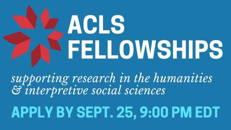 American Council of Learned Societies (ACLS) Fellowships 2025-2026 (up ...