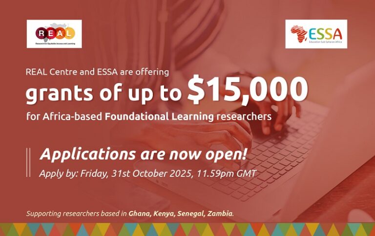 Education Sub-Saharan Africa (ESSA) Research Grants on Foundational Learning 2025 (up to $15,000 ...