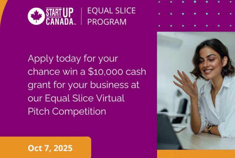 Startup Canada Equal Slice Virtual Pitch Competition 2025 ($10,000 ...