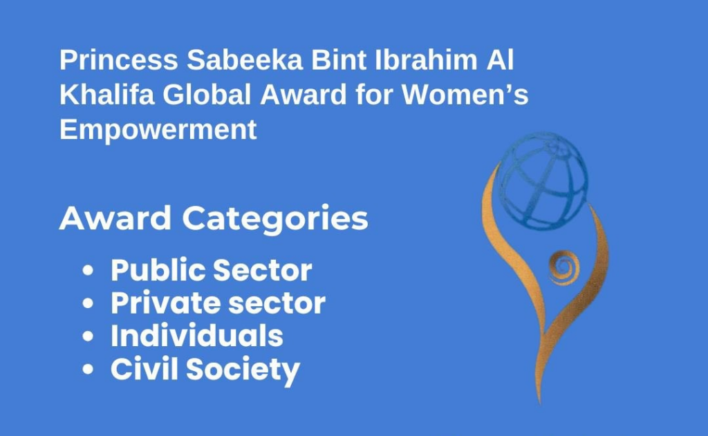 Princess Sabeeka Bint Ibrahim Al Khalifa Global Award for Women’s Empowerment 2026 (up to ...