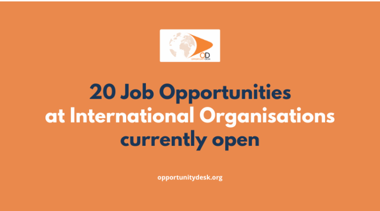20 Job Opportunities at International Organisations Currently Open ...