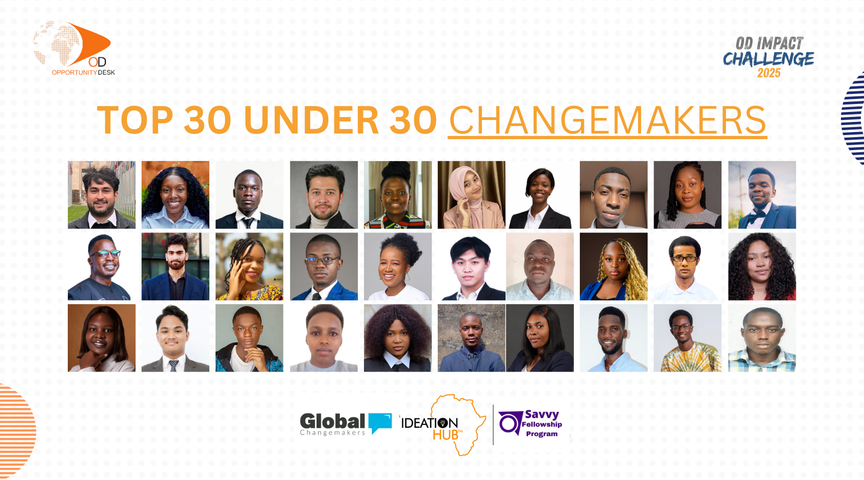 Announcing the 5th Class of OD Impact Challenge 30 Under 30 ...