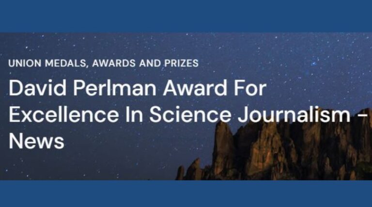 David Perlman Award for Excellence in Science Journalism—News 2026 ...